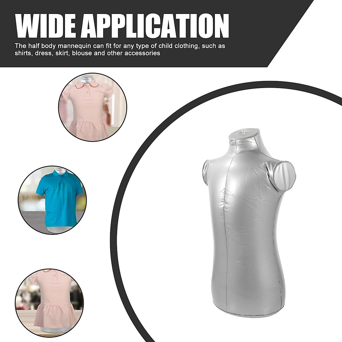 Healifty Plastic Hangers Inflatable Mannequin Half Body Armless Torso Shirt Dress Form Display Dummy Model Blow up for Clothes Display Retail Body Display Inflatable Costume