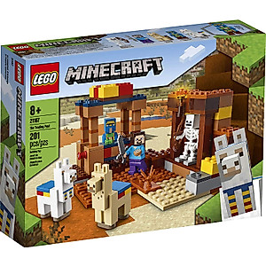 LEGO Minecraft The Trading Post 21167 Collectible Action-Figure Playset with Minecraft’s Steve and Skeleton Toys, New 2021 (201 Pieces)