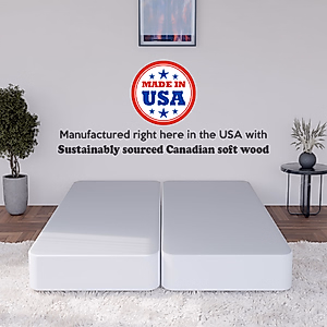 Greaton 8-Inch Fully Assembled Split Wood Traditional Box Spring/Foundation For Mattress, Queen