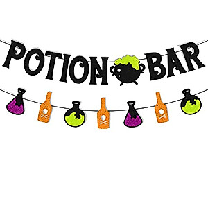 Potion Bar Banner Halloween Witches Haunted House Theme for Boy Girl Kids Halloween Decorations Festival Holiday Party Supplies