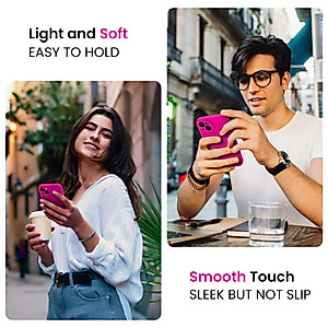 FireNova Designed for iPhone 15 Case, Silicone Upgraded [Camera Protection] Phone Case with [2 Screen Protectors], Soft Anti-Scratch Microfiber Lining Inside, 6.1 inch, Hot Pink