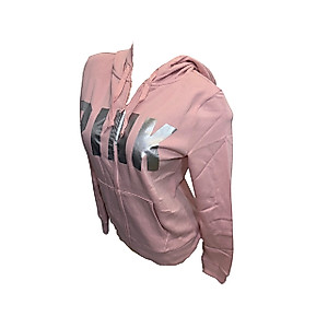 Victoria's Secret Pink Relaxed Fit Fleece Zip Up Perfect Shine Hoodie Color Pink New (as1, alpha, x_l, regular, regular)