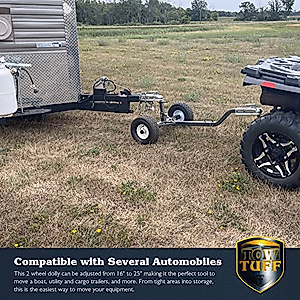 Tow Tuff TMD-800ATV ATV Weight Distributing Adjustable Trailer Dolly , Black