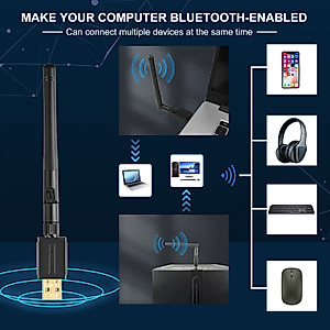 Long Range Bluetooth Adapter for PC 5.3, USB Bluetooth Adapter Dongle 328FT / 100M, 5.3+EDR Bluetooth Wireless Transmitter Receiver for Desktop Laptop PC with Windows 11/10/8.1