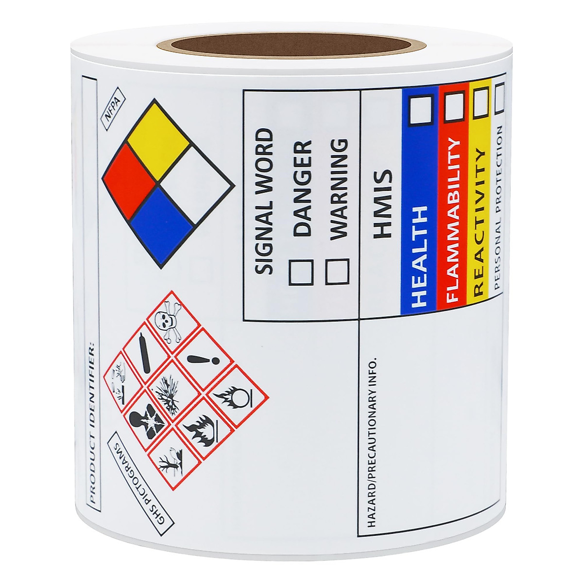 Aleplay SDS OSHA Data Labels for Chemical Safety 3×4 Inch MSDS Stickers with GHS Pictograms HMIS & Hazard Compliant Secondary Containers, 100 Stickers Per Roll