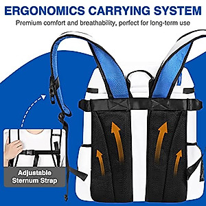 Heytrip Cooler Backpack 54 Cans Insulated Cooler Bag with Sternum Strap, Keep Freeze for 20 Hours, Waterproof & Leak-Proof Cooler with Multi-Compartments(White)