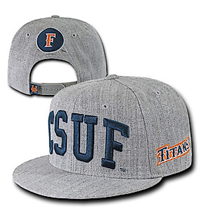 University of California Fullerton Titans NCAA Flat Bill Heather Gray Snapback Baseball Cap Hat