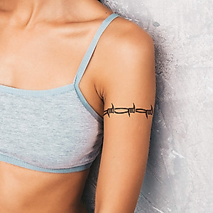 Variety Pack of Large Barbed Wire Temporary Tattoos | 9-Pack | Skin Safe | MADE IN THE USA | Removable