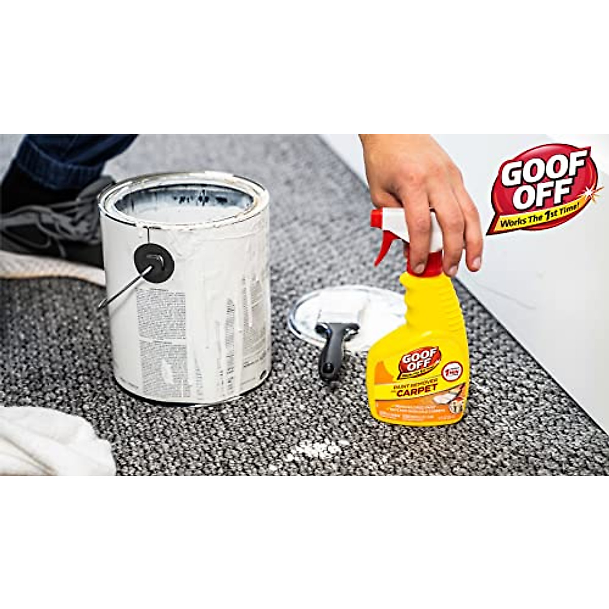 Goof Off FG910 Paint Remover Carpet Cleaner Solution –, 12 oz. Spray