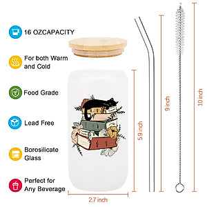 Mahrokh Gifts For Book Lovers, Book Lovers Gifts For Women, Bookish Gifts for Readers, Librarians, Bookaholics, Bookworms, Birthday Gifts For Women, Her, Best Friend, 16 Oz Glass Cup