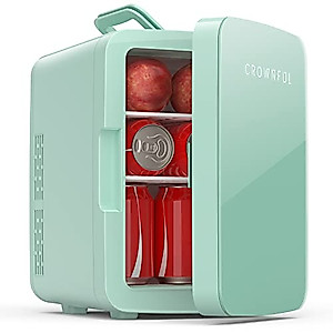 CROWNFUL Multifunctional Mini Fridge, 10 Liter/12 Can Portable Cooler and Warmer Personal Fridge for Skin Care, Food, Medications, Plugs for Home Outlet & 12V Car Charger Included, ETL Listed