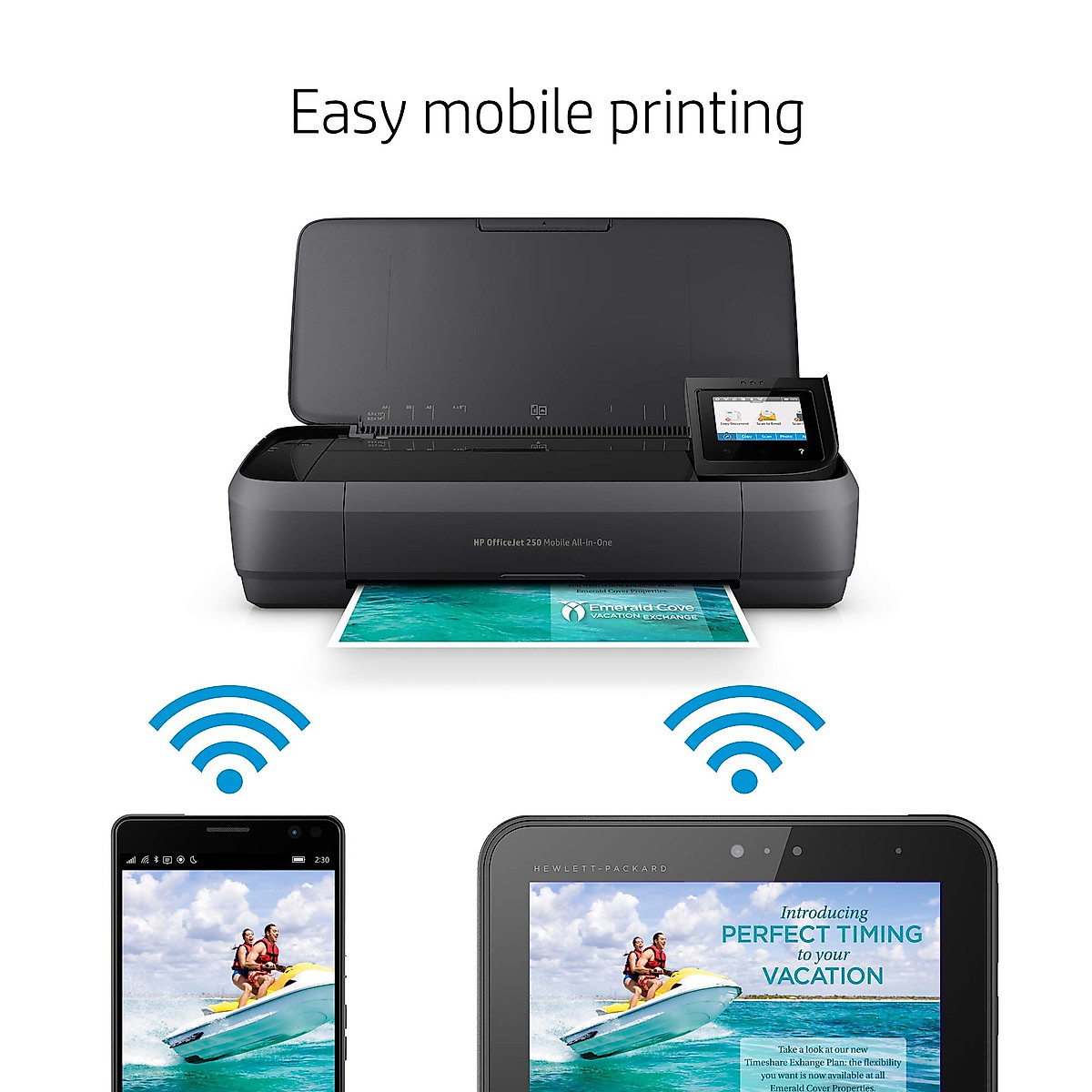 HP OfficeJet 250 Portable Printer with Wireless and Mobile Printing (CZ992A) (Renewed)