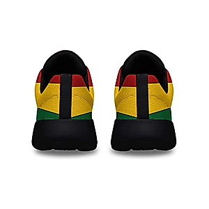 One Love Rasta Reggae Shoes Men Women Running Sneakers Breathable Casual Sport Tennis Shoes Gift for Him Her Black Size 7