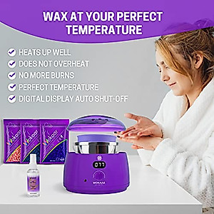 Wokaar Full Body Waxing Kit for Women Men, NEW 17.6 oz Wax Beads,Gentle, Hypoallergenic,Per Month Wax Kit for Sensitive, Combination Skin - Wax Warmer For Hair Removal, Easy To Use