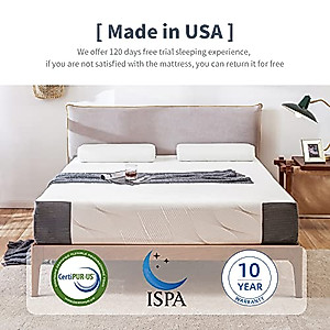 10 Inch Hybrid Memory Foam Mattresses,King size Cooling Gel Mattress in a Box,Pressure Relief Mattress with Breathable Mattress Cover,Medium-Firm Mattress/Certipur US Certified/Made in USA(King)