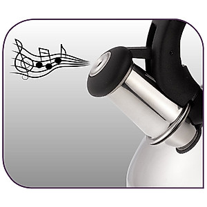 T-fal Specialty Stainless Steel Tea Kettle 3 Quart Cookware, Pots and Pans, Dishwasher Safe Silver