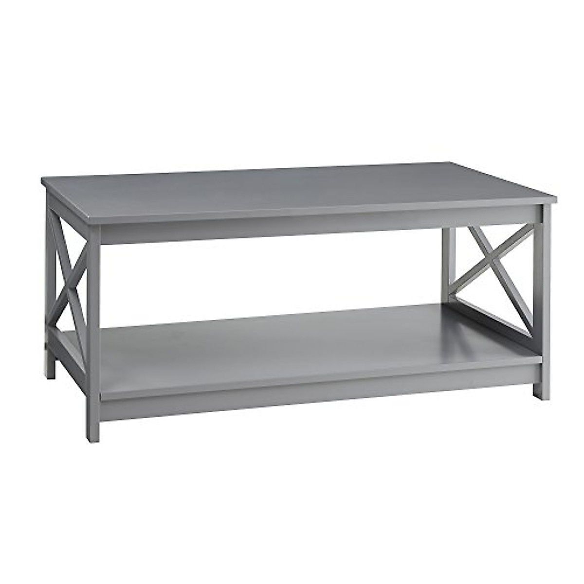Convenience Concepts Oxford Coffee Table with Shelf, Gray