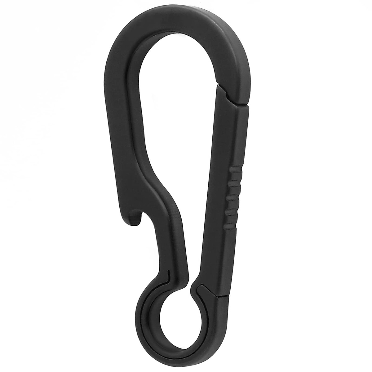 PJYTAC Black Titanium Carabiner for Keys Small Keychain Quick Release Key Clip with Bottle Opener Holder for Men and Women Gifts for Him