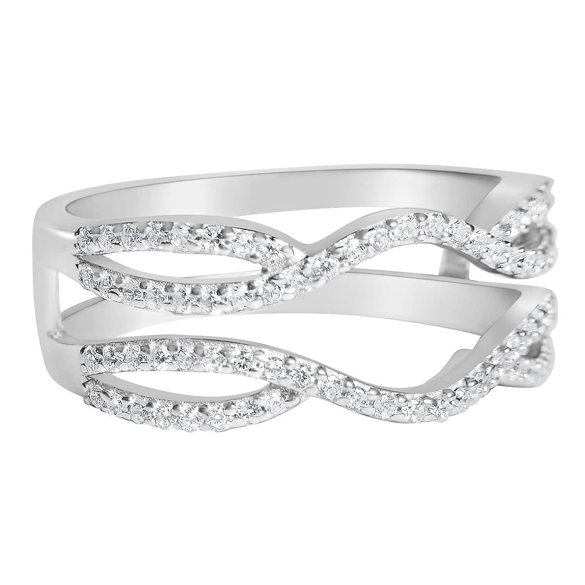 LaRaso & Co Wedding Band Guard Wrap for Women Engagement Ring Sterling Silver Size 8