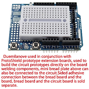 AIHJCNELE UNO R3 Proto Shield Prototype Expansion Board with Mini Breadboard Based SYB-170 ProtoShield Prototyping Expansion Module for UNO MEGA 328P ATMEGA328P Expanding Board with Cable Wire (1Kit)