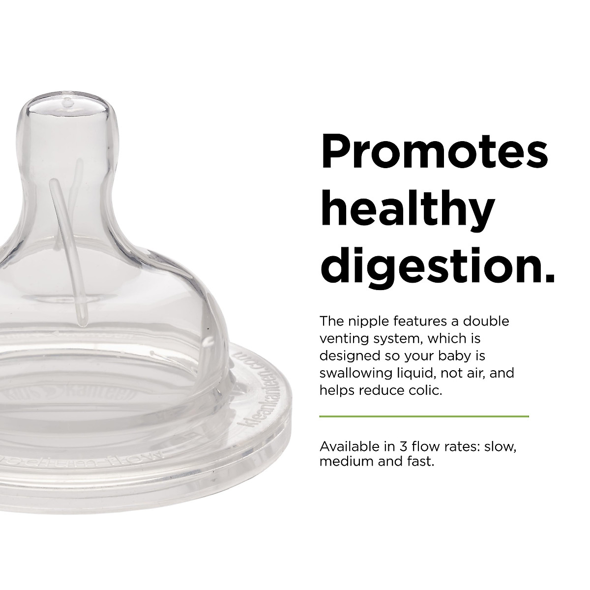 Klean Kid Kanteen Medium Flow Silicone Nipple-Pack of 2, Clear