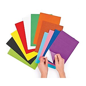 Baker Ross EV4082 Rainbow Self Adhesive Felt Sheet - Pack of 18, Assorted Rainbow Color Felt Sheets Perfect for Arts and Crafts
