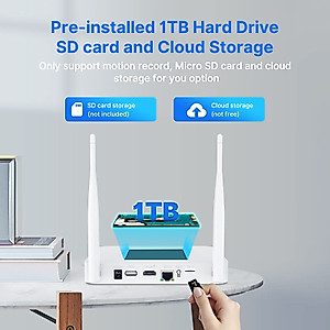 Hiseeu 10CH 4K NVR Wireless Security Camera System Outdoor Indoor, AI Human Detection, 2-Way Audio, 4MP Solar Powered Cameras with Color Night Vision, IP66 Waterproof, 1TB Hard Drive preinstalled