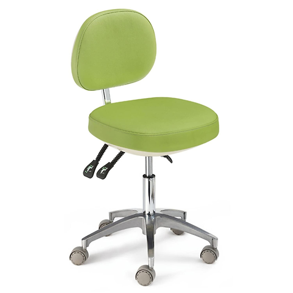 Standard Dental Mobile Chair Adjustable Doctor's Stool Leather Dentist Chair, Color Can Customizable (Color : Green)