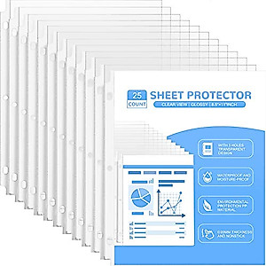 Teskyer Sheet Protectors 8.5 x 11 Inches, Clear Page Protectors for 3 Ring Binder, Letter Size Plastic Sleeves for Binders