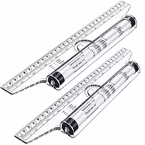 2 Pieces Plastic Measuring Rolling Ruler, Drawing Roller Ruler, Parallel Ruler, Multifunctional Drawing Design Ruler for Measuring, Drafting, Student, School and Office (12 Inch)