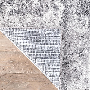 Rugshop Distressed Abstract Runner Rug 2' x 7' Gray