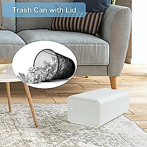 LIANTRAL 3 Pack Bathroom Trash Can with Lid, 2.6 Gallon Small Trash Can with Press Type Lid, Kitchen Trash Can, Garbage Bin Wastebasket for Kitchen, Bathroom, Bedroom, Office, Laundry, White