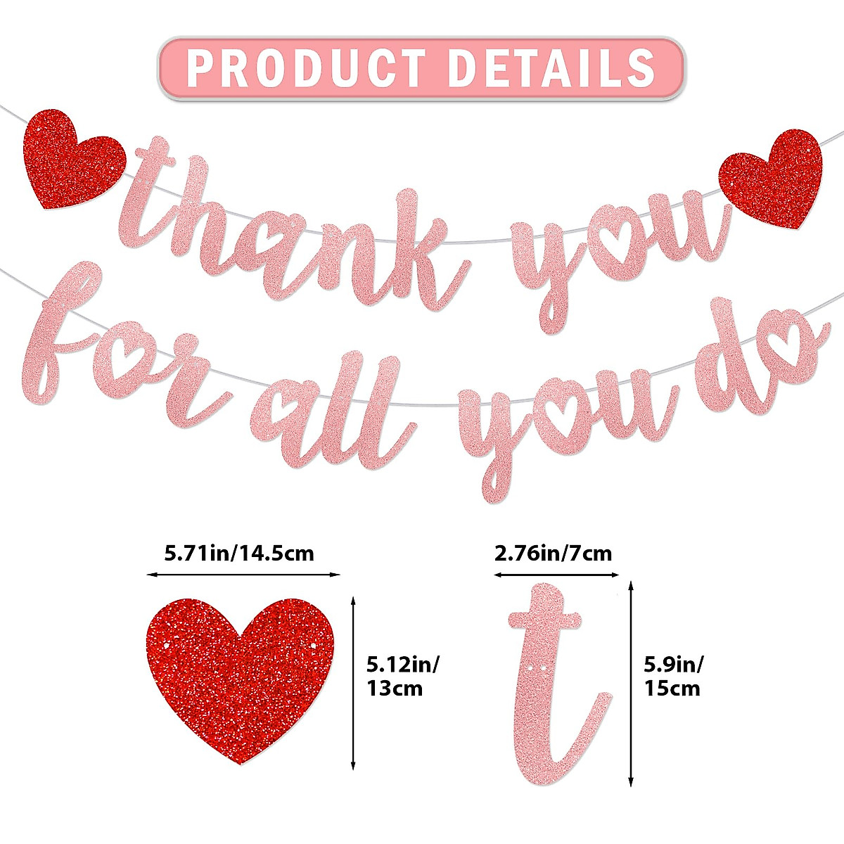 Rose Gold Thank You for All You Do Banner Thank You Teachers Banner Teacher Appreciation Banner Employee Appreciation Banner Teacher/Employee Appreciation Decorations