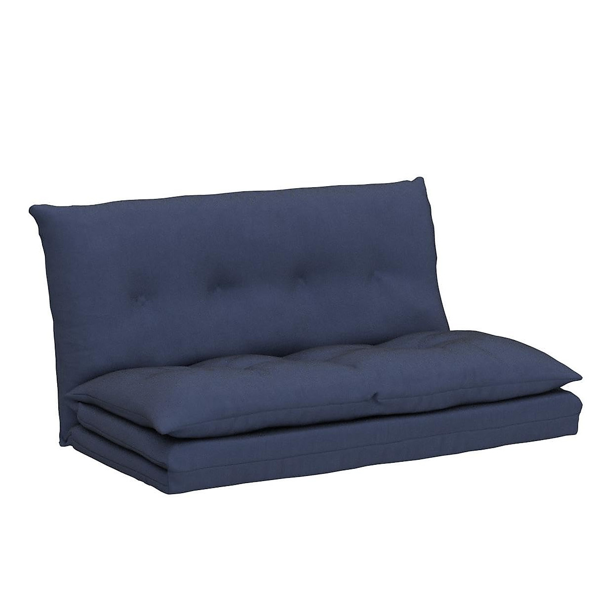 Harper & Bright Designs Floor Sofa Adjustable Lazy Sofa Bed, Foldable Mattress Futon Couch Bed, Navy Blue