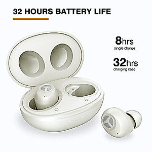 TRANYA T10 Pro Wireless Earbuds Bluetooth 5.3, 12mm Driver with Premium Deep Bass, Wireless Charging, IPX7 Waterproof, Low-Latency Game Mode in Ear Headphones - White