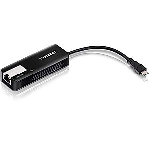 TRENDnet USB-C 3.1 to 5GBASE-T Ethernet Adapter, 2.5GBASE-T RJ-45, Integrated 12.6cm (4.9 in) USB Type C Cable, Compatible with Cat5e Or Better Cabling, Windows Compatible, Black, TUC-ET5G
