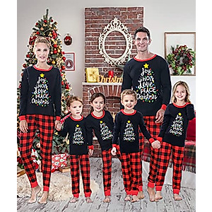 Kissage Matching Family Christmas Pjs Set Cotton Christmas Pajamas Holiday Sleepwear For Women Men Xmas Tree (4361-12)