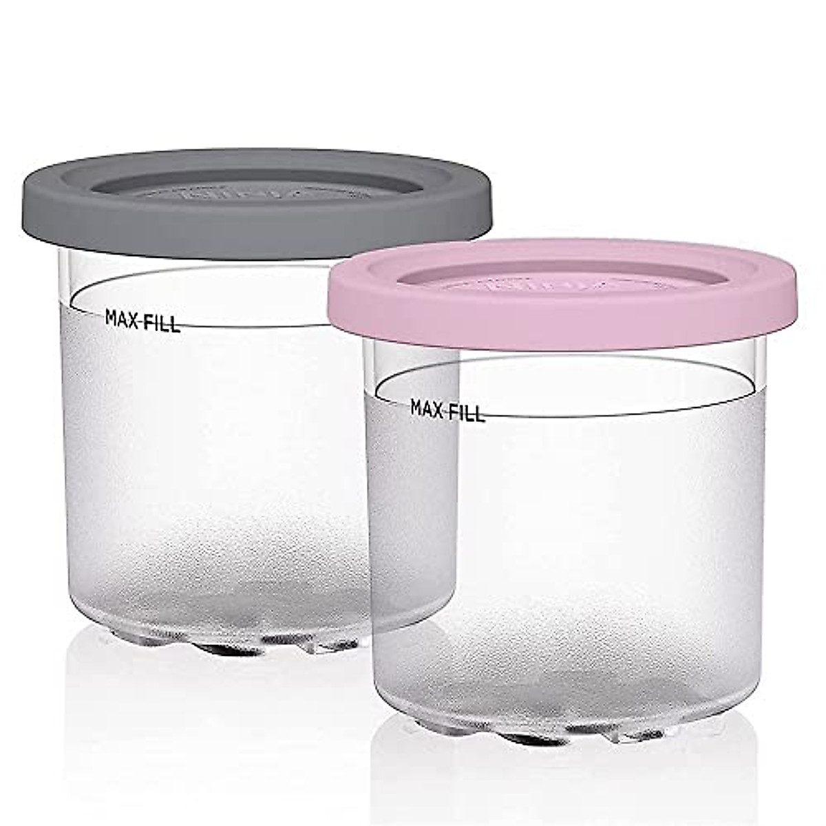 New Ice Cream Pints Containers|2/4 Packs Containers with Lids Replacements for Ninja Creami Pints,With NC301 NC300 NC299AMZ Series Ice Cream Maker (B)
