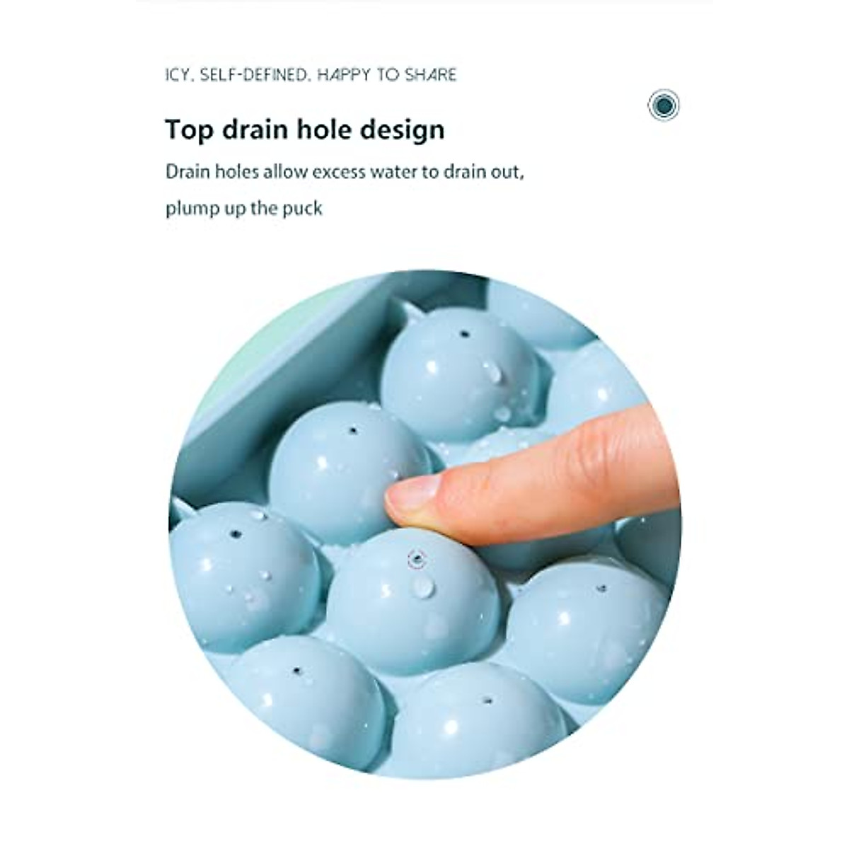 NUOYANG Round Ice Cube Tray with Lid, Ice Ball Maker Mold for Freezer with Container Mini Circle, Ice Cube Tray Making, 33PCS Sphere Ice Chilling Cocktail Whiskey Tea Coffee