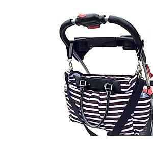 Prochel Diaper Bag Set Striped Crossbody Shoulder Tote Purse Black White (Black)