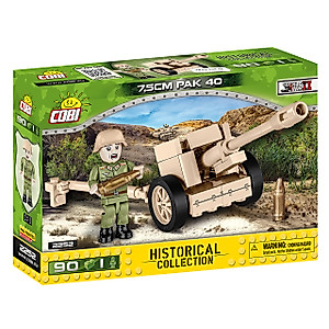 COBI Historical Collection World War II 7.5 cm PaK 40 German Anti-Tank Gun for 7+ years, Sand