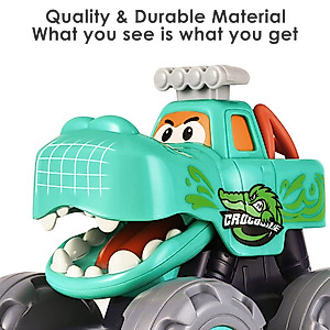 iPlay, iLearn Toddler Monster Truck Toys, Baby Cars for 1 2 3 Year Old Boy, BigWheels Play Vehicles, Pull Back, Friction Powered, Push Go Animal Car, Cool Birthday Gifts for 12 18 24 Month Kids Girls