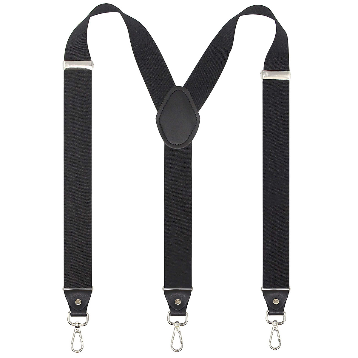 Timiot Mens Suspender with Swivel Hooks Adjustable Braces Y Shaped Elastic Comfortable Braces Strap (Black)