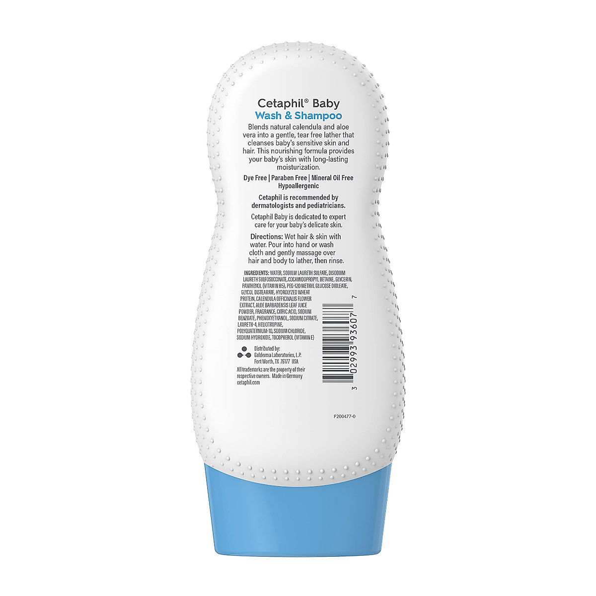 Cetaphil Baby Shampoo and Body Wash with Organic Calendula, 7.8 Fl Oz, Hypoallergenic, Tear Free, Soap Free, Ideal for Everyday Use