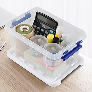 Joyeen 6 Pack 7 Quart Storage Boxes, Clear Plastic Storage Bins with Lids