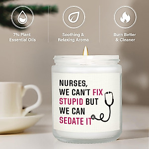 musaecoin Nurse Gifts for Women, Cool Gifts for Nurses, LPN RN Gifts for Nurses, Funny Nurse Appreciation Gifts, Nursing School Graduate Birthday Gifts for Nurse, 7oz Soy Wax Candle (Lavender)