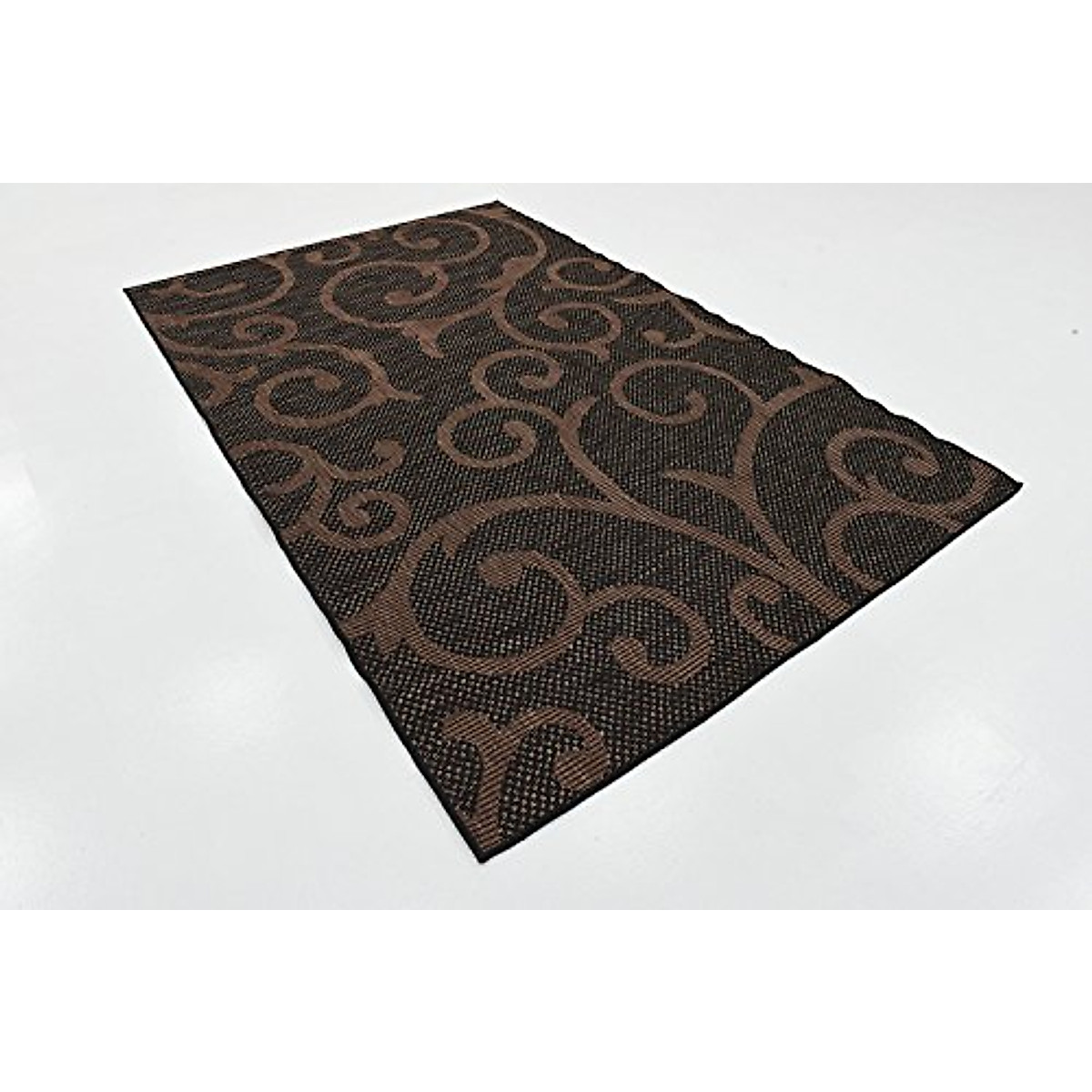 Unique Loom Outdoor Botanical Collection Area Rug - Vine (5' 1" x 8' Rectangle, Chocolate Brown/ Black)