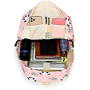 oygejmt Panda School Backpacks 3 Piece Set for Girls Teens Backpack with Lunch Bag and Pencil Case Kids 3 in 1 Bookbags Set School Bag (panda,16.7 in)