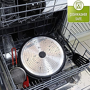 S·KITCHN Crepe Pan Nonstick Dosa Pan, Tawa Pan for Roti Indian, Non-Stick Pancake Griddle Compatible with Induction Cooktop, Comal for Tortillas, Griddle Pan for Stove Top - 11 Inches