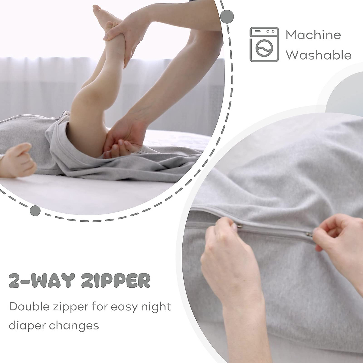 Yoofoss Baby Sleep Sack 3-6 Months 100% Cotton 0.5 TOG Baby Sleeping Bag 2-Way Zipper Toddler Wearable Blankets 3 Pack Breathable Lightweight (Small)